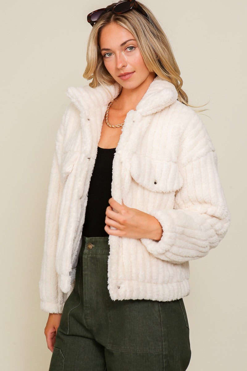 Snuggle Up Teddy Button Down Jacket – Libby Story