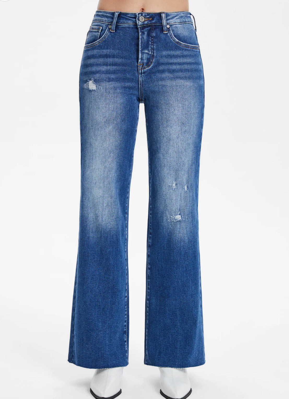 BAYEAS HIGH RISE WIDE LEG JEAN WITH RAW EDGE – Libby Story