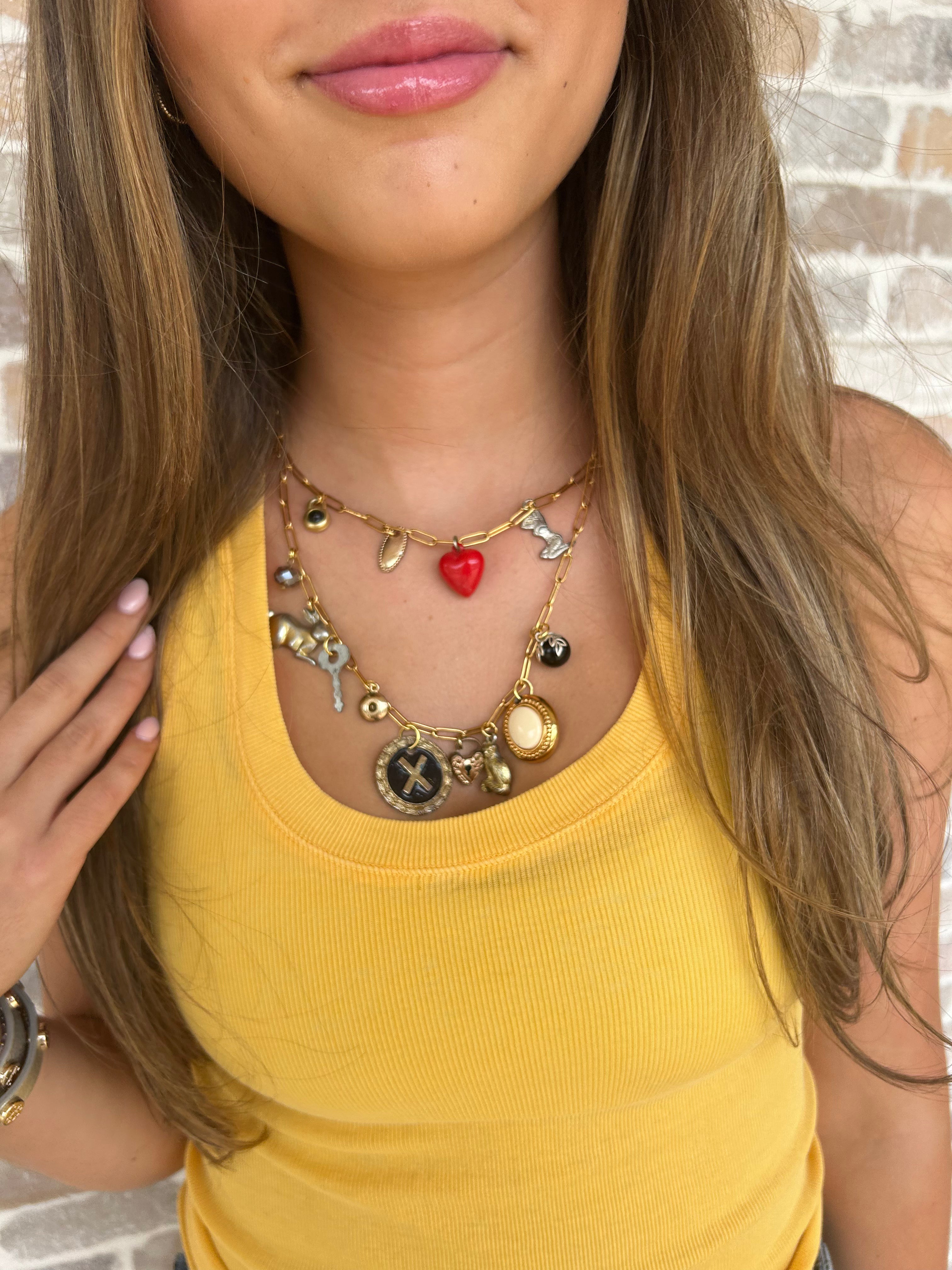 OOAK 18kt Gold filled Chain with Vintage Charms & Keys – Libby Story