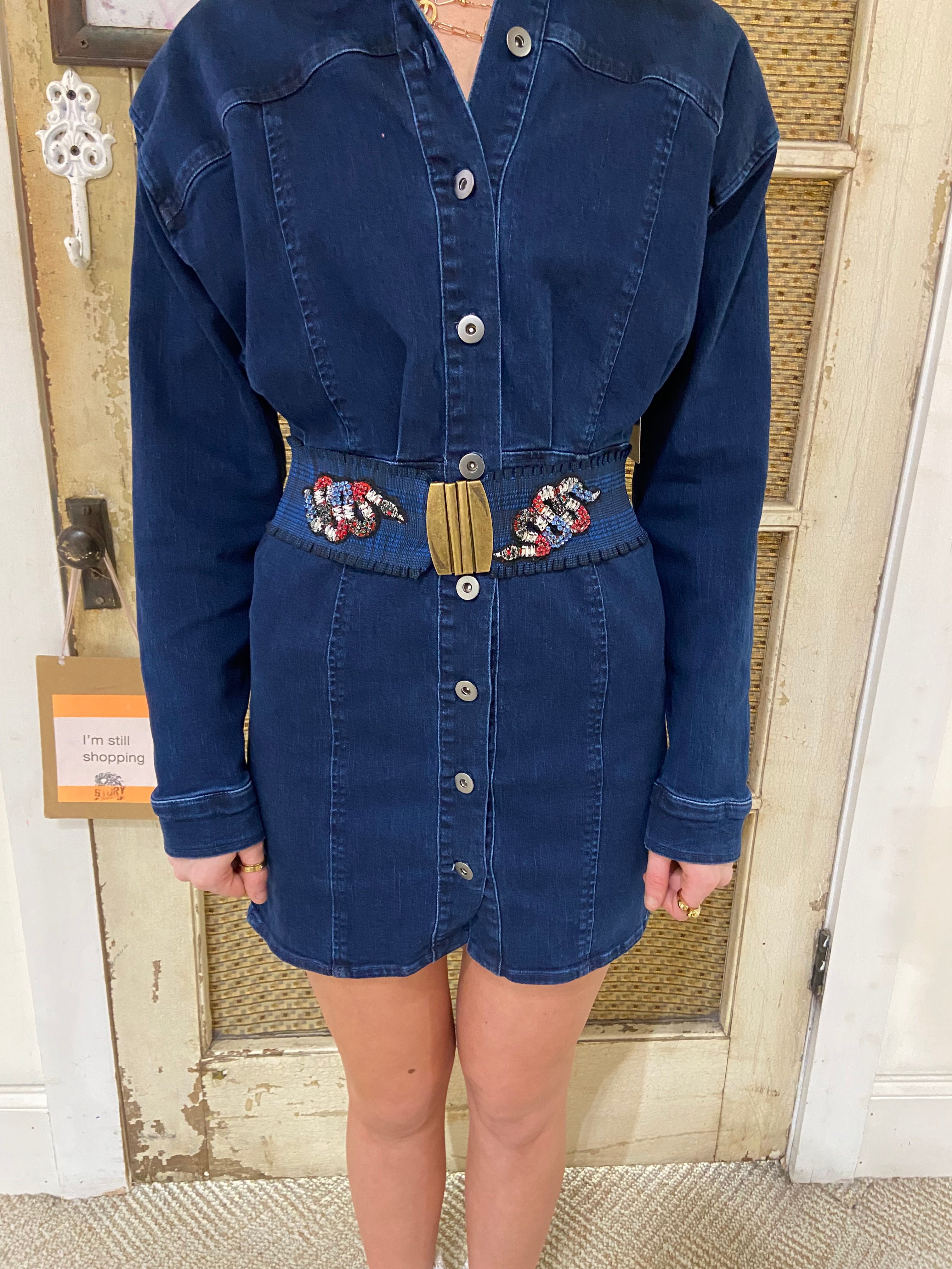 LS OOAK Beaded Patches Snakes Belt – Libby Story