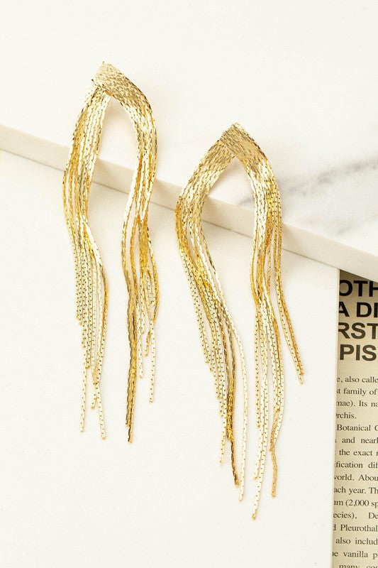 Long Snake Chain Fringe Arch Earring – Libby Story
