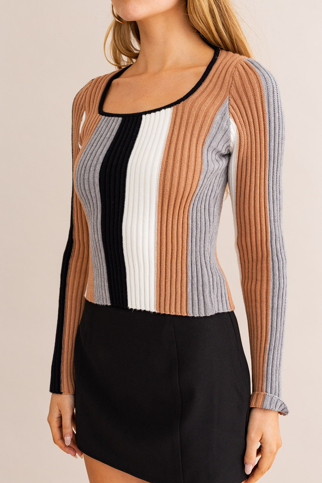 Jaiden Square Neck Vertical Stripe Top – Libby Story