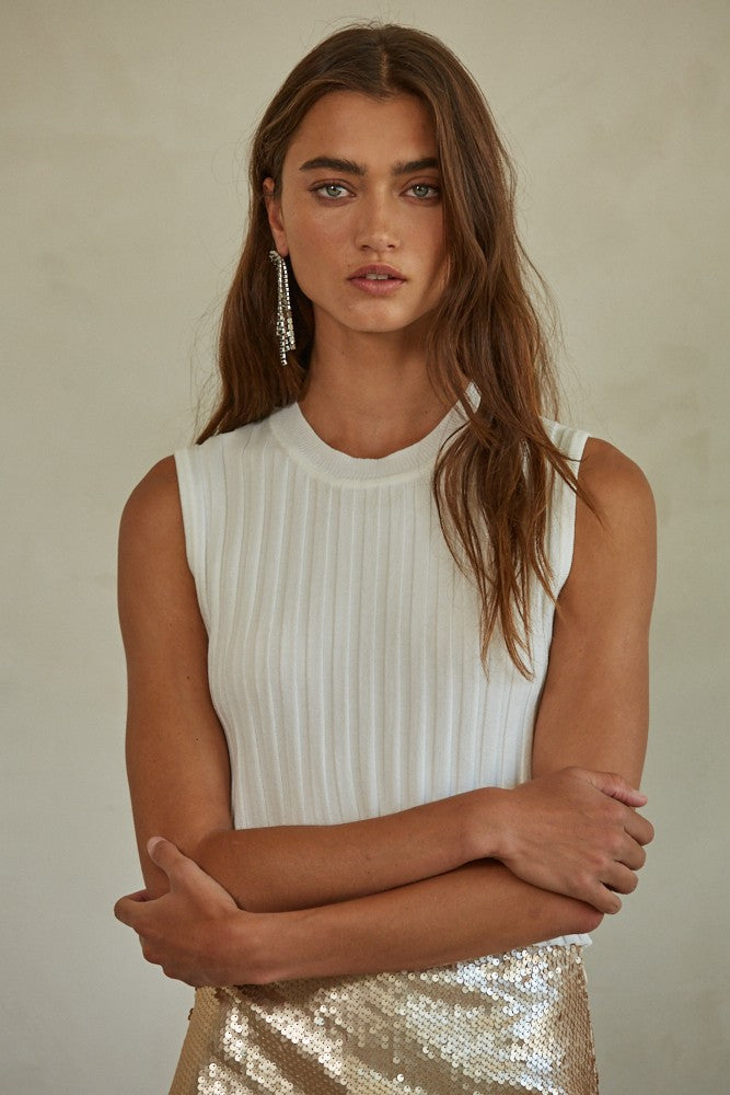 Casey Wide Rib Crop Vest – Libby Story