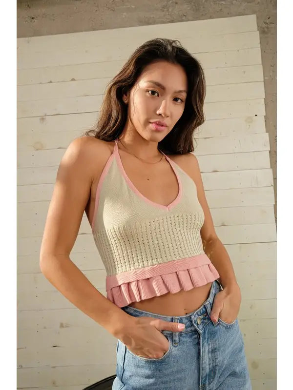 Sofia Double Ruffle Hem Halter – Libby Story