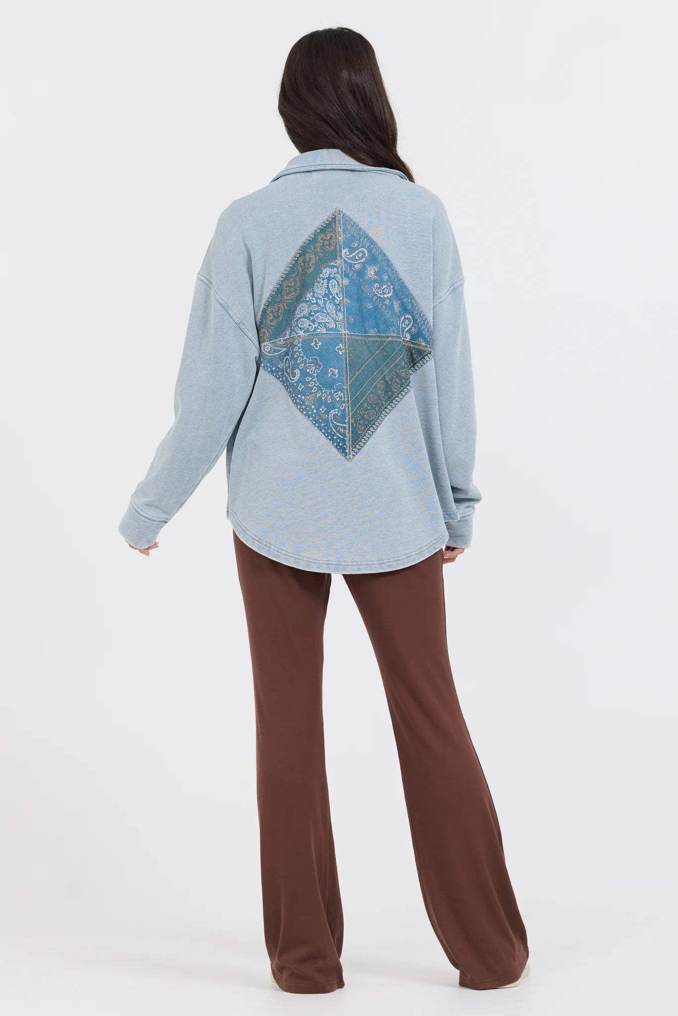 Vintage Havana Terry Button Down with Patchwork – Libby Story