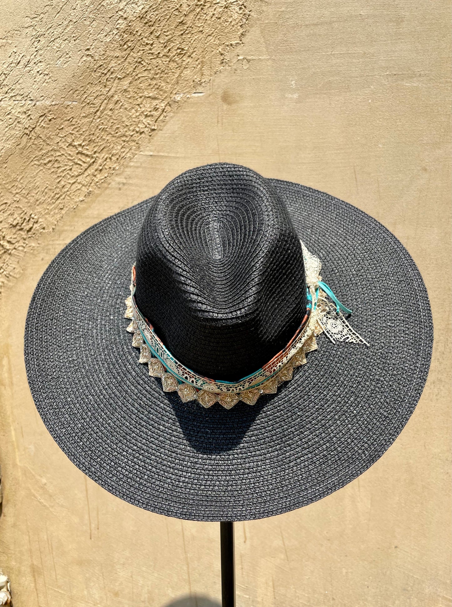 Ls Upcycled Vintage Lace And Sequin Band Hat Libby Story