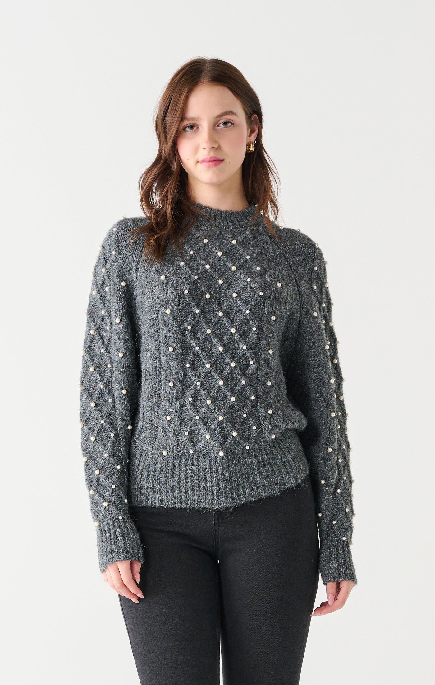 Dex Jayleen Embellished Cable Sweater – Libby Story